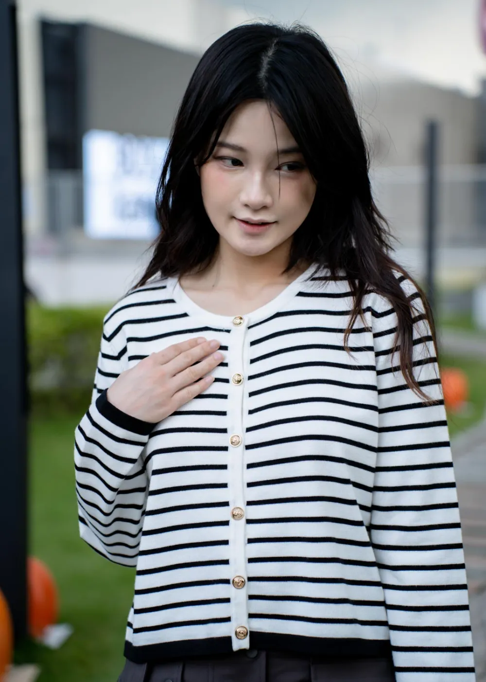 Horizontal Striped Long Sleeved Top - DEES
