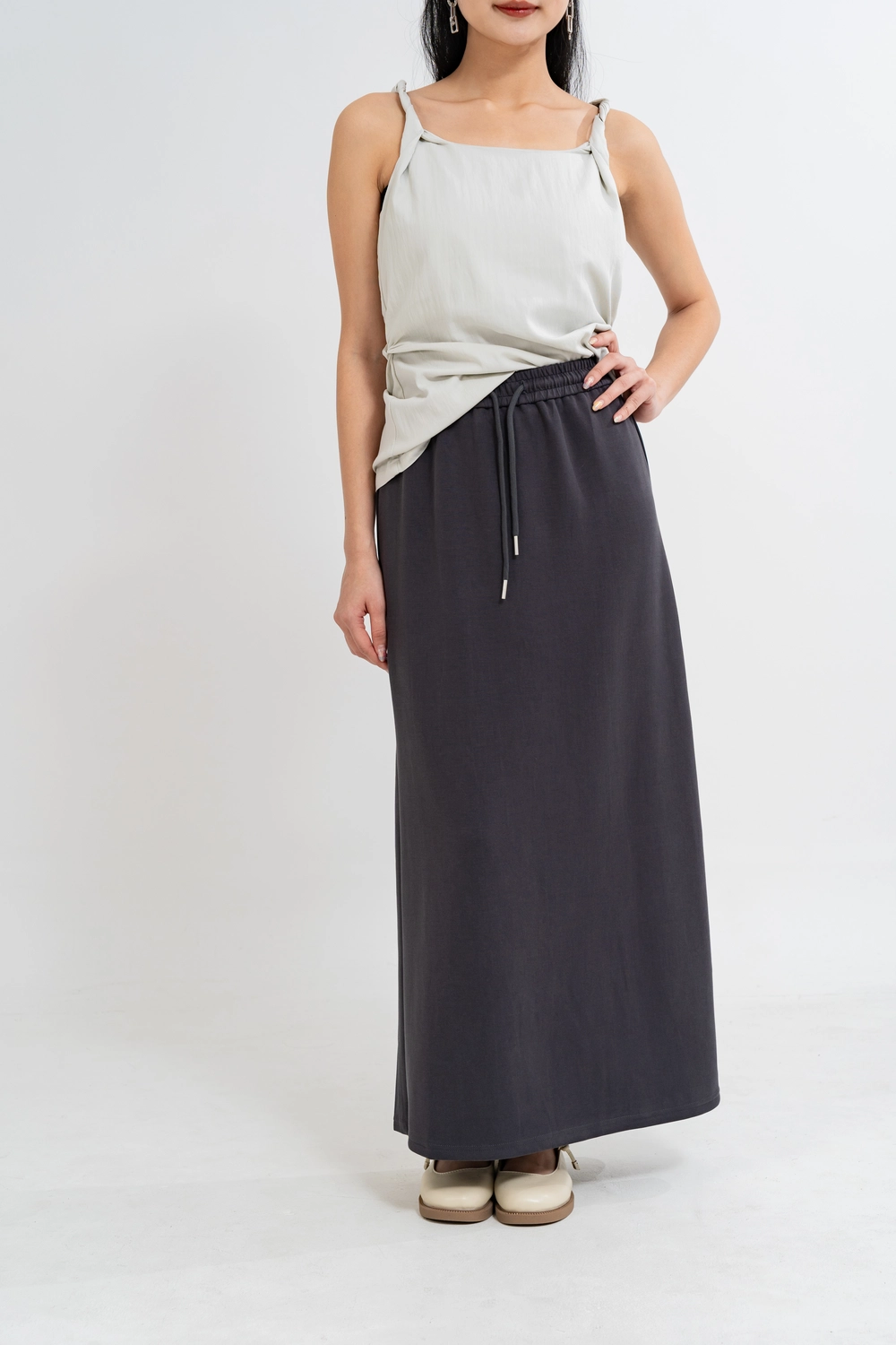 Drawstring Elastic Waistband Skirt - DEES