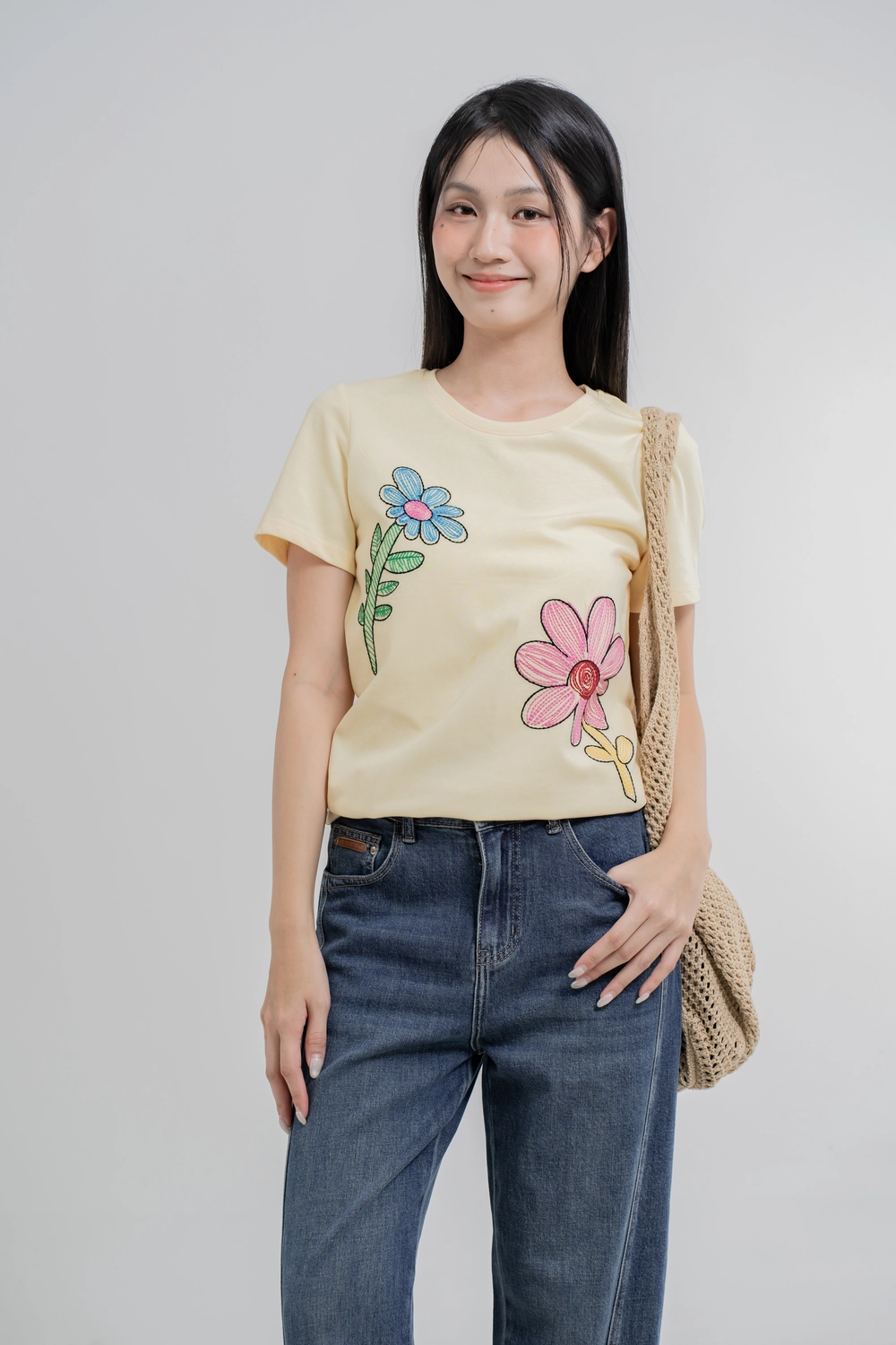 Embroidery Round Neck Top - DEES