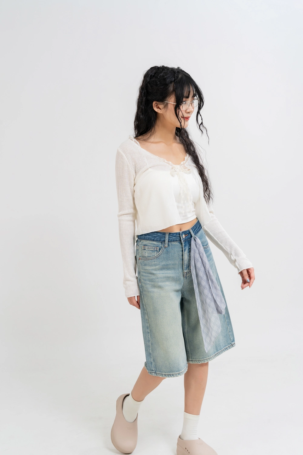 Lace Collar Crop Top - DEES
